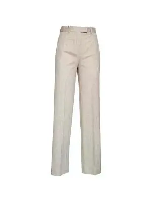 CIRCOLO 1901 Straight Trousers With Belt Loops - Neutrals