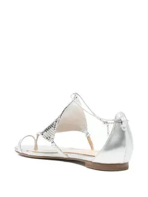 Lola Cruz Ivanna Flat Sandals - Silver
