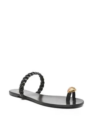 Lola Cruz Braided Thong Sandals - Black
