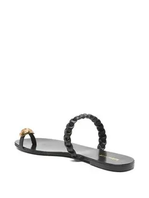 Lola Cruz Braided Thong Sandals - Black