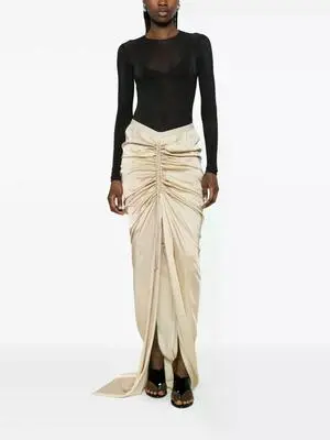 Rick Owens Draped Asymmetric Maxi Skirt