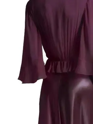 Alberta Ferretti Ruffled V-neck Maxi Dress - Purple