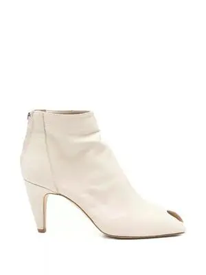 GISEL MOIRE Raffy Peep-toe Boots - Neutrals