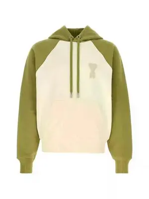 AMI Paris Two-tone Cotton Sweatshirt - Neutrals