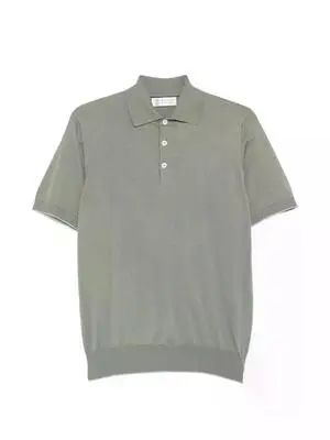 Brunello Cucinelli Short-sleeved Buttoned Polo Shirt - Green