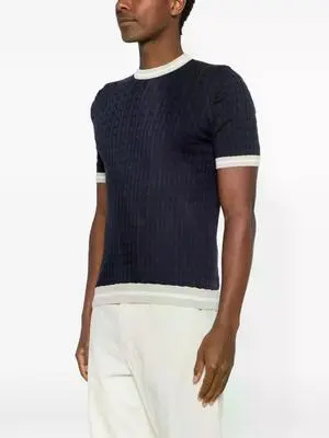 Eleventy Cable-knit T-shirt - Blue