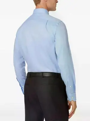 Boggi Milano Windsor-collar Dobby Shirt - Blue