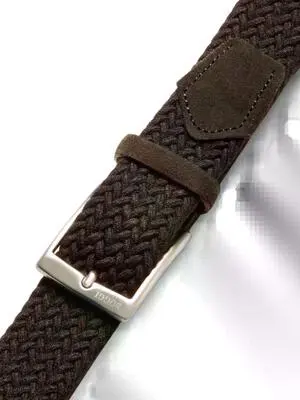 Boggi Milano Woven Suede Belt - Brown