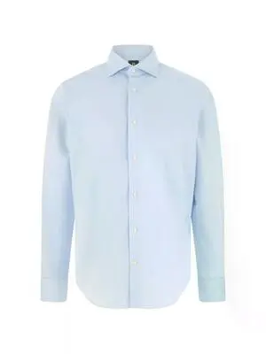 Boggi Milano Windsor-collar Pinpoint Shirt - Blue