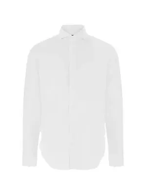 Boggi Milano Slim Fit Pinpoint Cotton Shirt - White