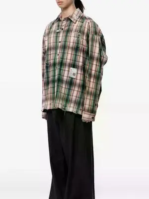 Mihara Yasuhiro Checked Embroidered Shirt