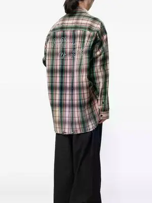 Mihara Yasuhiro Checked Embroidered Shirt