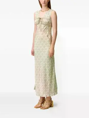Claudie Pierlot Printed Drawstring-detail Dress