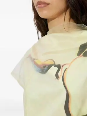 Sportmax Graphic-print Open-back Midi Dress - Yellow