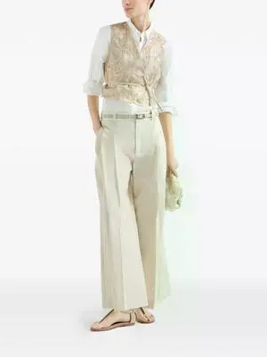 Brunello Cucinelli Techno-cotton Poplin Vest With Seabed Embroidery - Neutrals