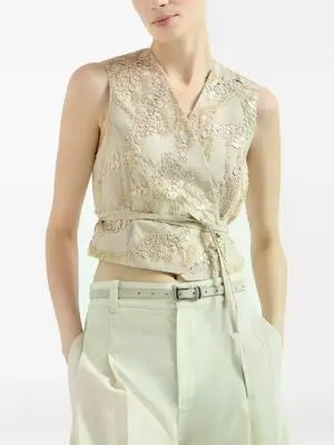 Brunello Cucinelli Techno-cotton Poplin Vest With Seabed Embroidery - Neutrals