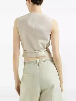 Brunello Cucinelli Techno-cotton Poplin Vest With Seabed Embroidery - Neutrals