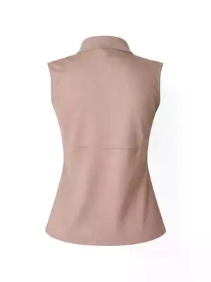 GRAN SASSO Sleeveless Polo Top - Neutrals