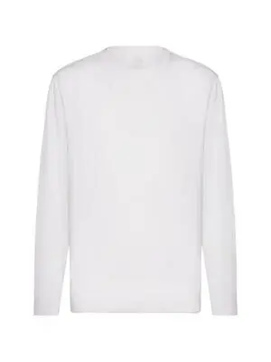 Boggi Milano Long-sleeved Pima Cotton Jersey T-shirt - White