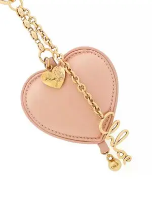 Chloé Symbols Heart Key Ring Bag Charm In Satin & Brass