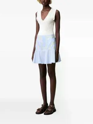Claudie Pierlot Striped A-line Skirt With Embroidery