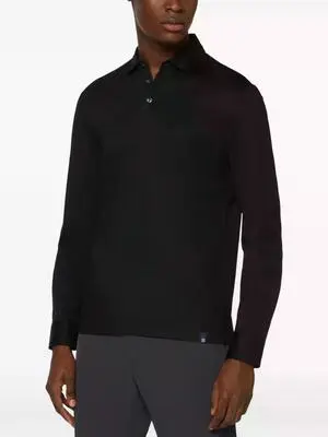 Boggi Milano Long-sleeve Polo Shirt - Black