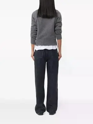 GANNI Intarsia-knit Logo Jumper