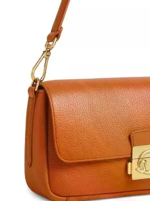 COCCINELLE Medium Pebbled Leather C-me Lock Shoulder Bag - Neutrals