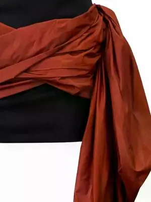 Burc Akyol Taffeta Draped Mini Skirt