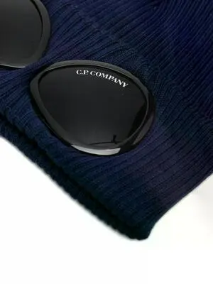 C.P. COMPANY Goggle Detail Beanie Hat - Blue