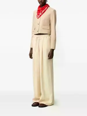Claudie Pierlot Drawstring Wide-leg Tailored Trousers - Neutrals