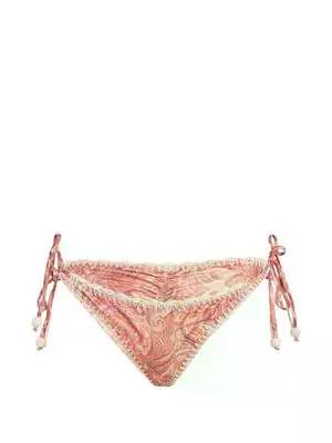 DEL MAAR Paisley Print Bikini Bottom - Pink