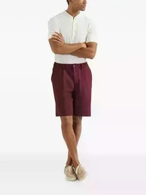 Brunello Cucinelli Chevron Textured Bermuda Shorts - Red