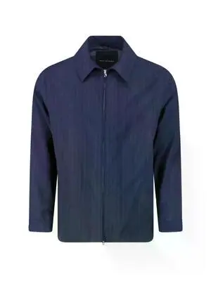 WHITE SAND Pinstripe Zip Jacket - Blue
