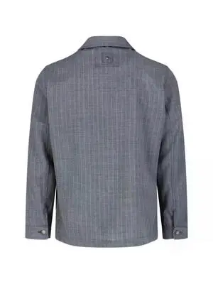 WHITE SAND Pinstripe Zip Shirt - Grey