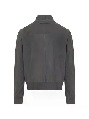Zegna Buttoned Leather Jacket - Grey