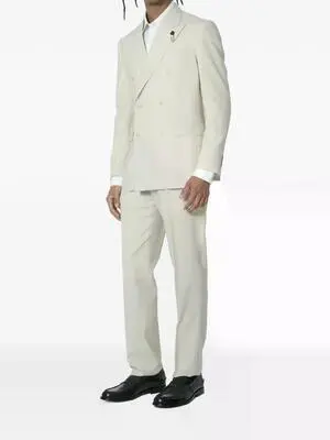 LARDINI Double-breasted Pin Suit - Neutrals