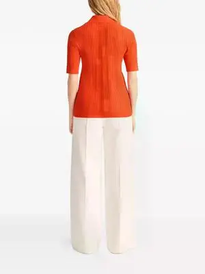 Fusalp Vera Ribbed Polo Top - Orange