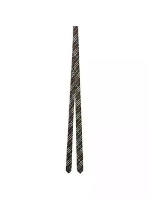Burberry Check Skinny Silk Tie - Brown