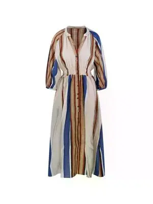 MR.MRS SHIRT Striped Button-up Shirt Dress - Neutrals