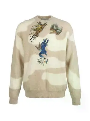 Valentino Garavani Animal Print Crew Neck Sweater