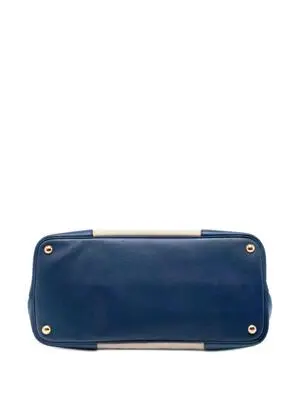 Prada Large Canapa And Saffiano Double Satchel