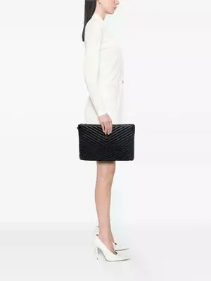 Saint Laurent Quilted Chevron Leather Monogram Document Holder