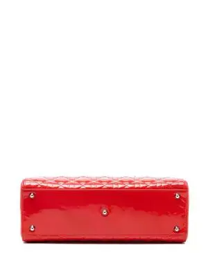 Dior 2010 Large Patent Cannage Lady Satchel - Red