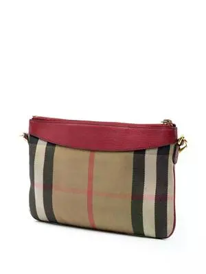 Burberry House Check Canvas Derby Peyton Crossbody Bag - Brown