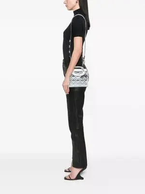 Dior 2017 Small Metallic Grained Calfskin Cannage My Abcdior Lady Satchel - Silver