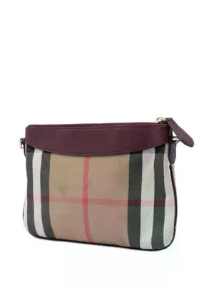 Burberry Mega Check Canvas Peyton Crossbody Bag - Red