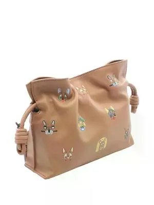 Loewe 2010-2026 Mini Nappa Cats Flamenco Knot Clutch Crossbody Bag - Brown