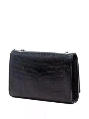 Saint Laurent Croc Embossed Monogram Kate Tassel Wallet On Chain