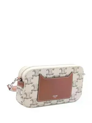 Celine Triomphe Coated Canvas Horizontal Pouch - White